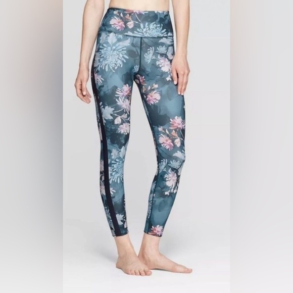 JoyLab | Pants & Jumpsuits | Joy Lab Floral Teal Activewear Leggings ...